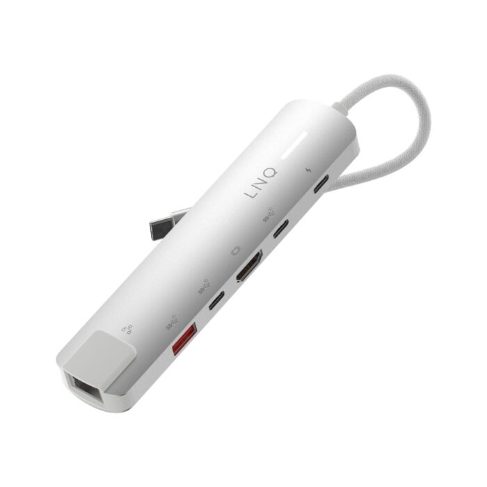LINQ Hub 6in1 Pro USB-C Multiport /4K HDMI / USB-C PD 140W / USB-A / 2 x USB-C / Enthernet 2,5Gb ...